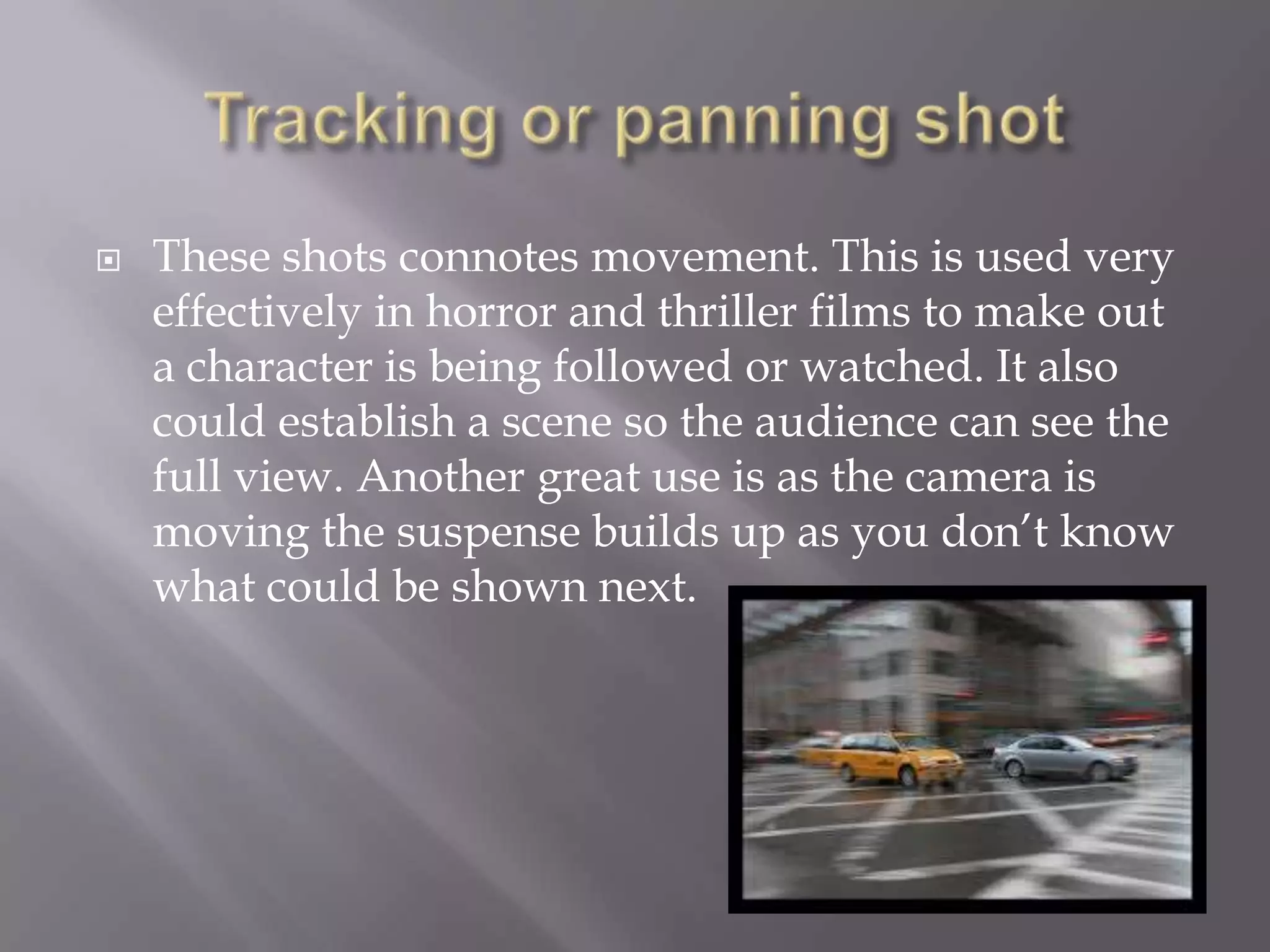 Camera shots and angles for a horror and thriller film | PPTX