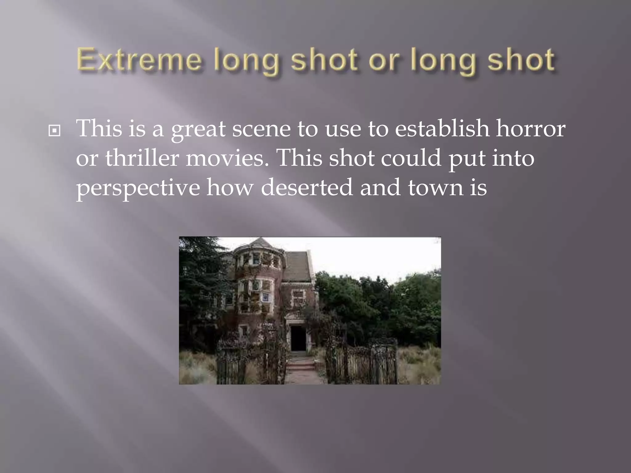 Camera shots and angles for a horror and thriller film | PPTX