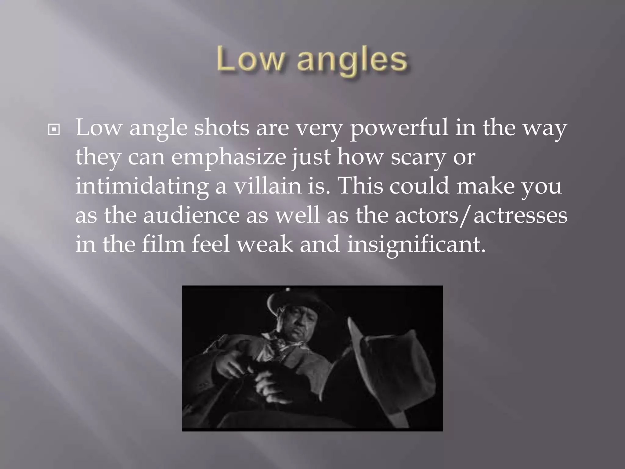Camera shots and angles for a horror and thriller film | PPTX