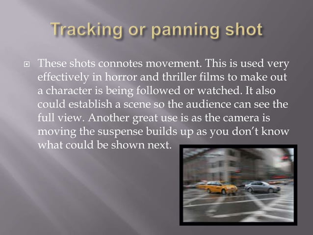 Camera shots and angles for a horror and thriller film | PPTX ...