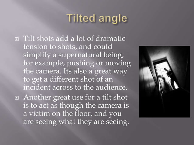 Camera shots and angles for a horror and thriller film | PPTX ...