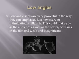 Camera shots and angles for a horror and thriller film | PPTX