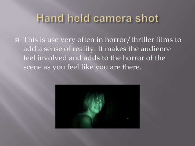 Camera shots and angles for a horror and thriller film | PPTX ...