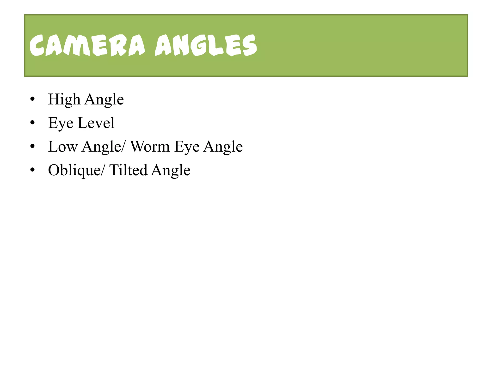 Camera shots & angles | PPT
