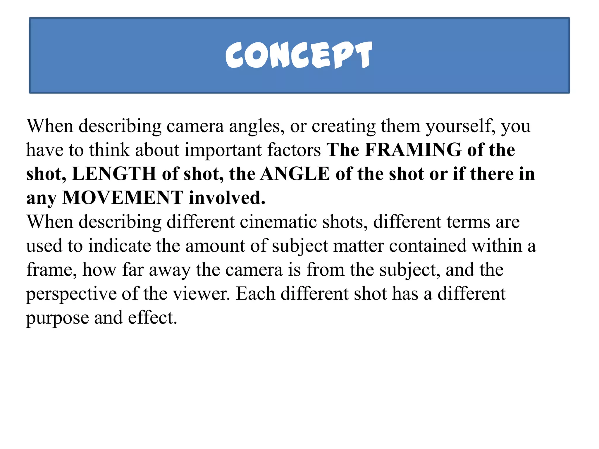 Camera shots & angles | PPTX