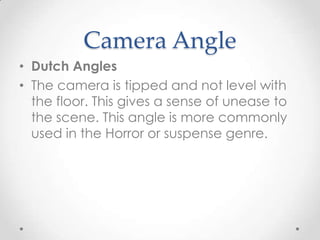 Camera shots, angles and movement | PPT