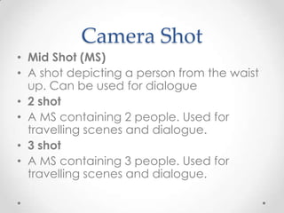 Camera shots, angles and movement | PPTX