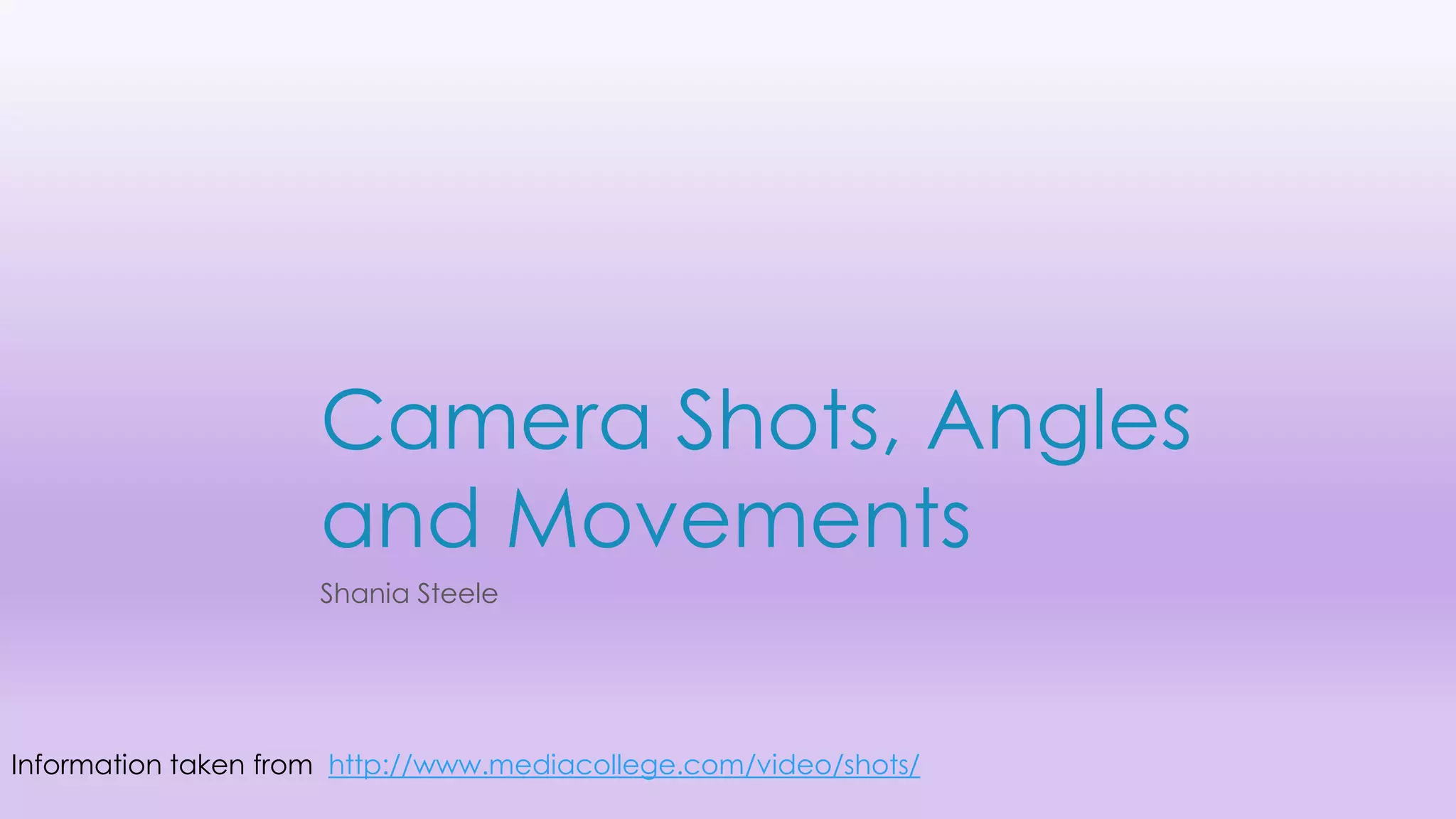 Camera shots, angles and movement | PPT