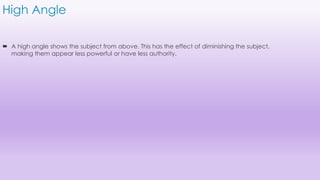 Camera shots, angles and movement | PPT