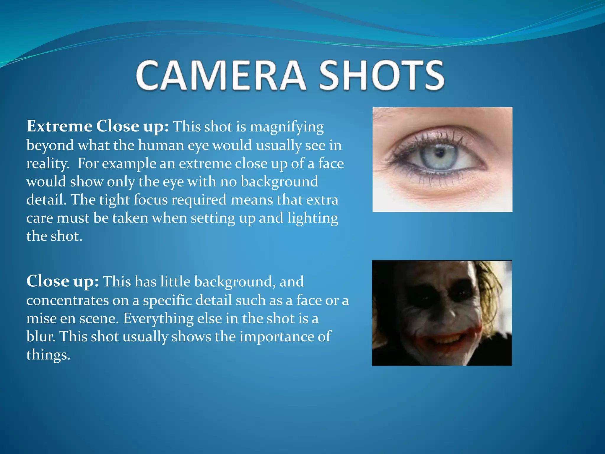 Camera shots, angles and movements | PPTX | Photography | Arts and Crafts