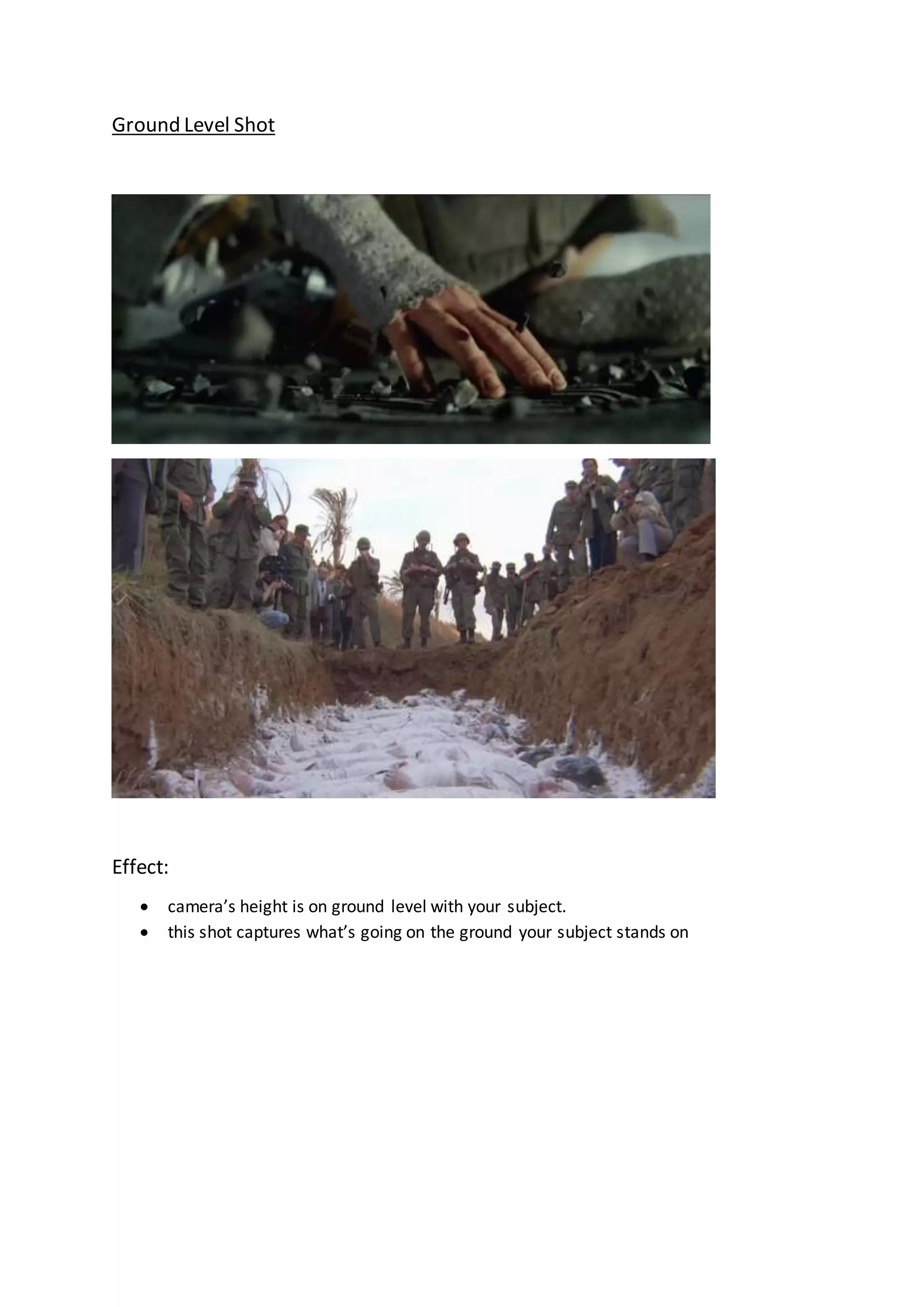 Camera shots, angles, framing, movements & lighting | DOCX