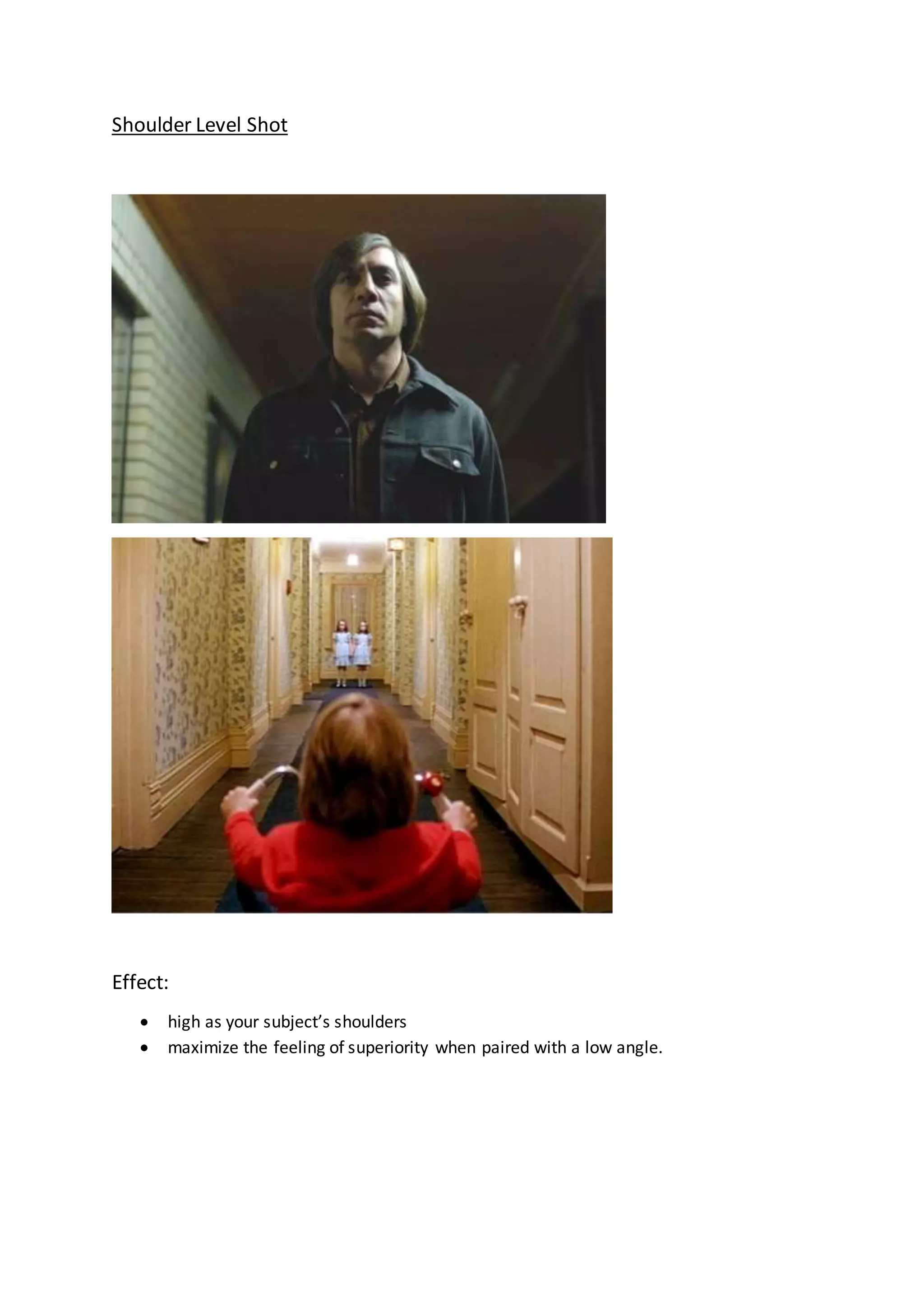 Camera shots, angles, framing, movements & lighting | DOCX