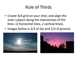 Camera shots, angles, motion and composition | PPTX | Photography ...