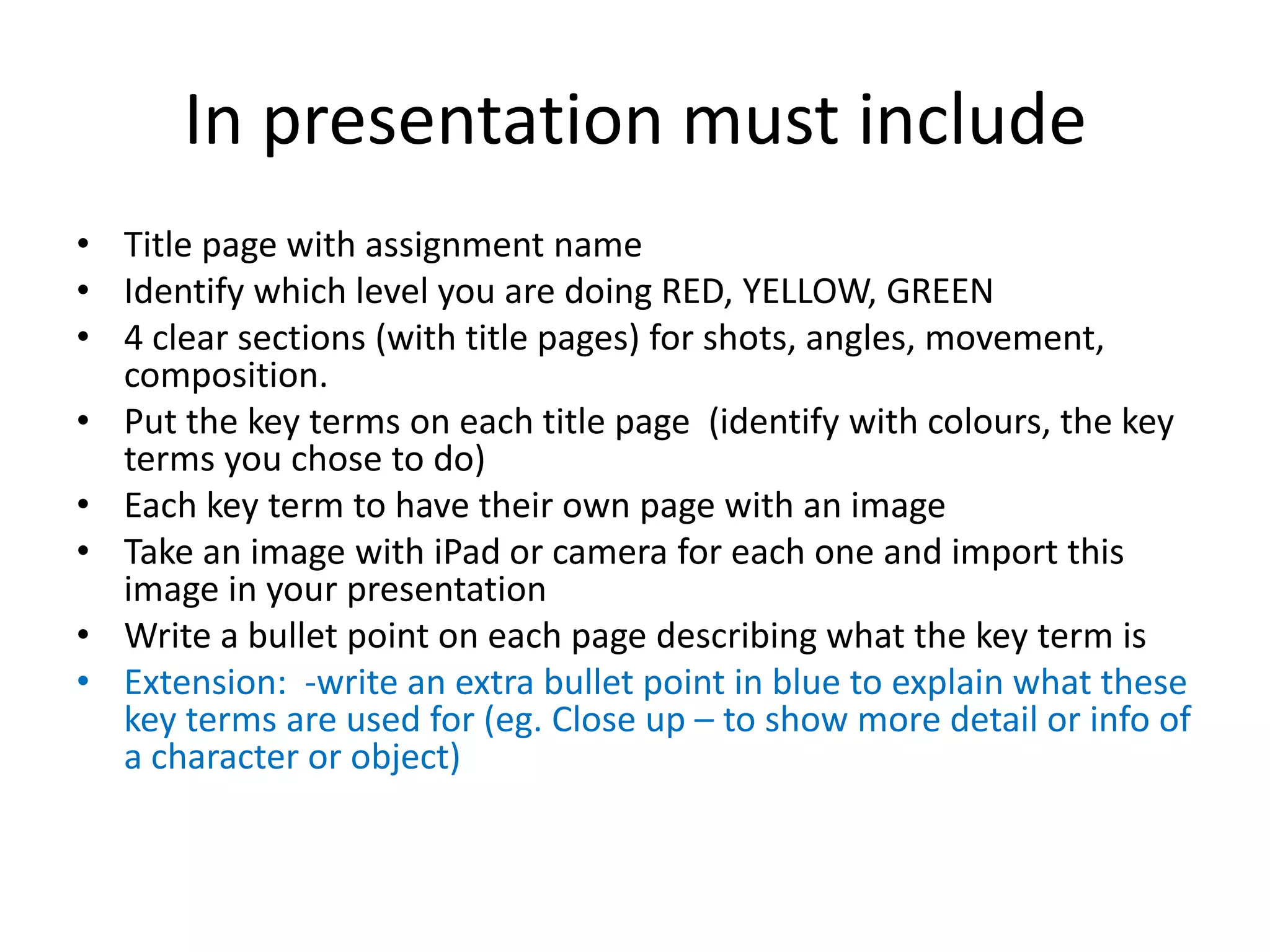 Camera shots, angles, movement, composition continued | PPT