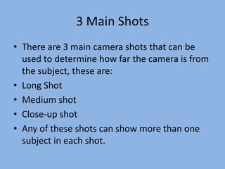 Camera shots power point | PPTX | Photography | Arts and Crafts