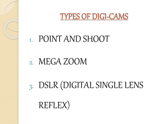 Digital cameras and its types and specifications. | PPTX