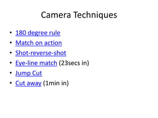 TV Drama Exam - Camera Techniques | PPT