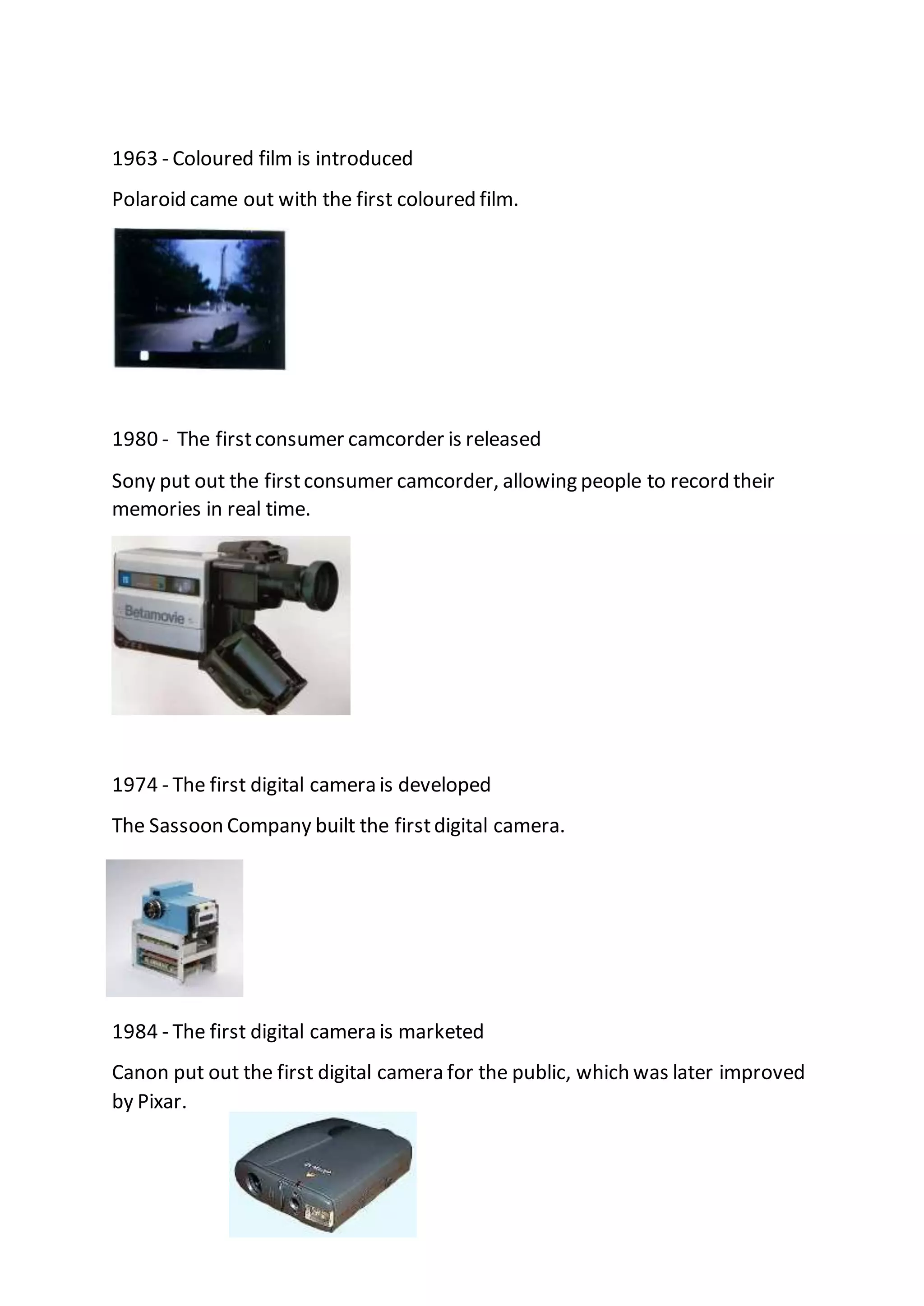 Camera timeline | DOCX