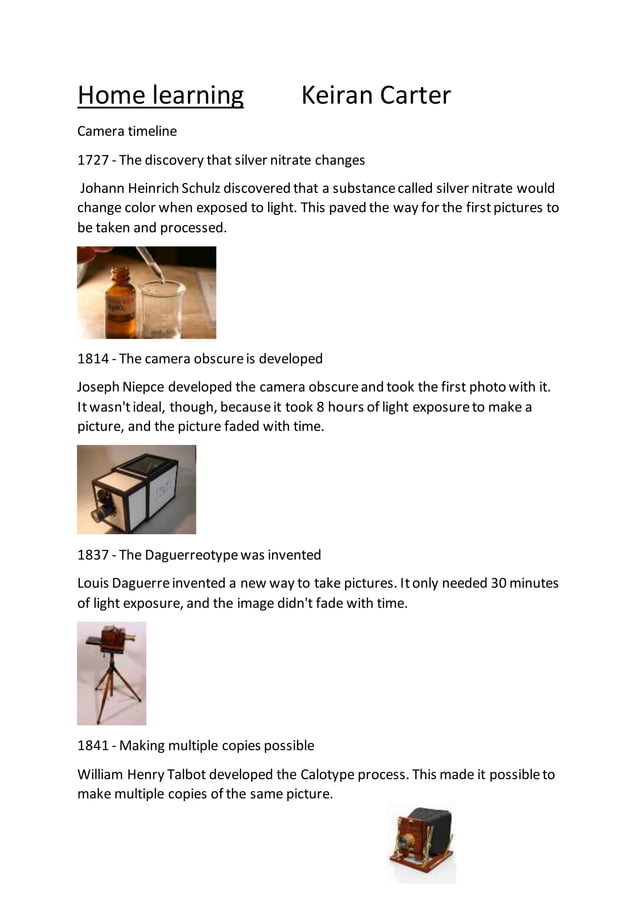 Camera timeline | DOCX