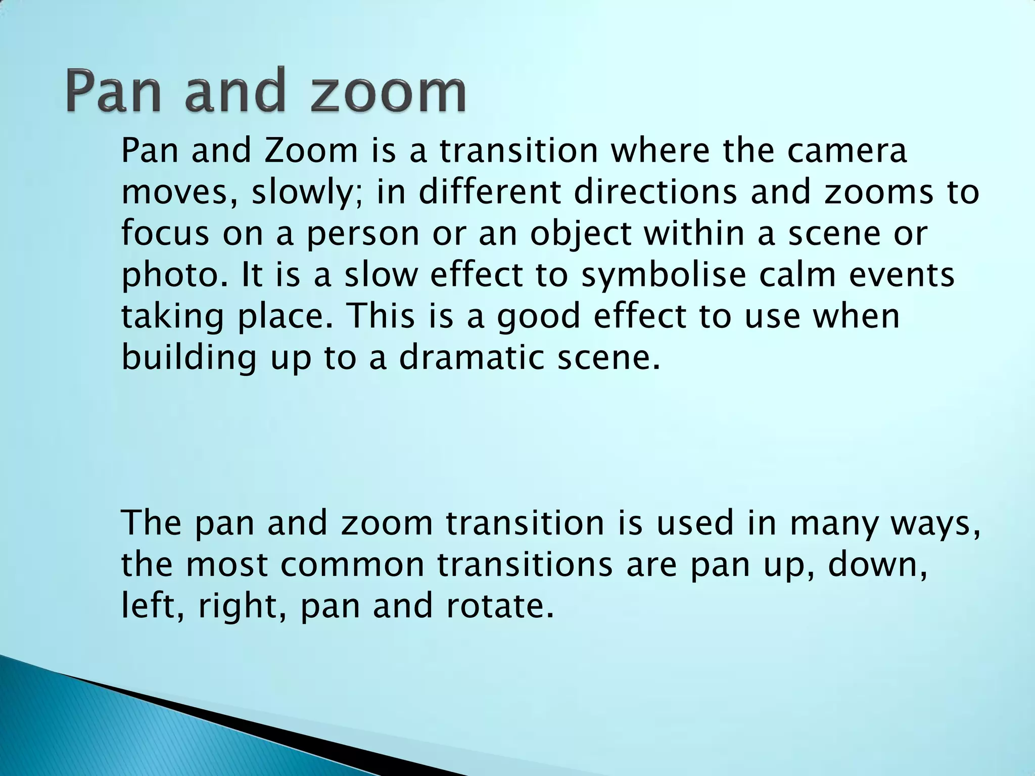 Camera Transitions and Edits | PDF