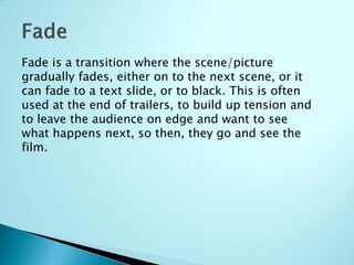 Camera Transitions and Edits | PDF | Photography | Arts and Crafts