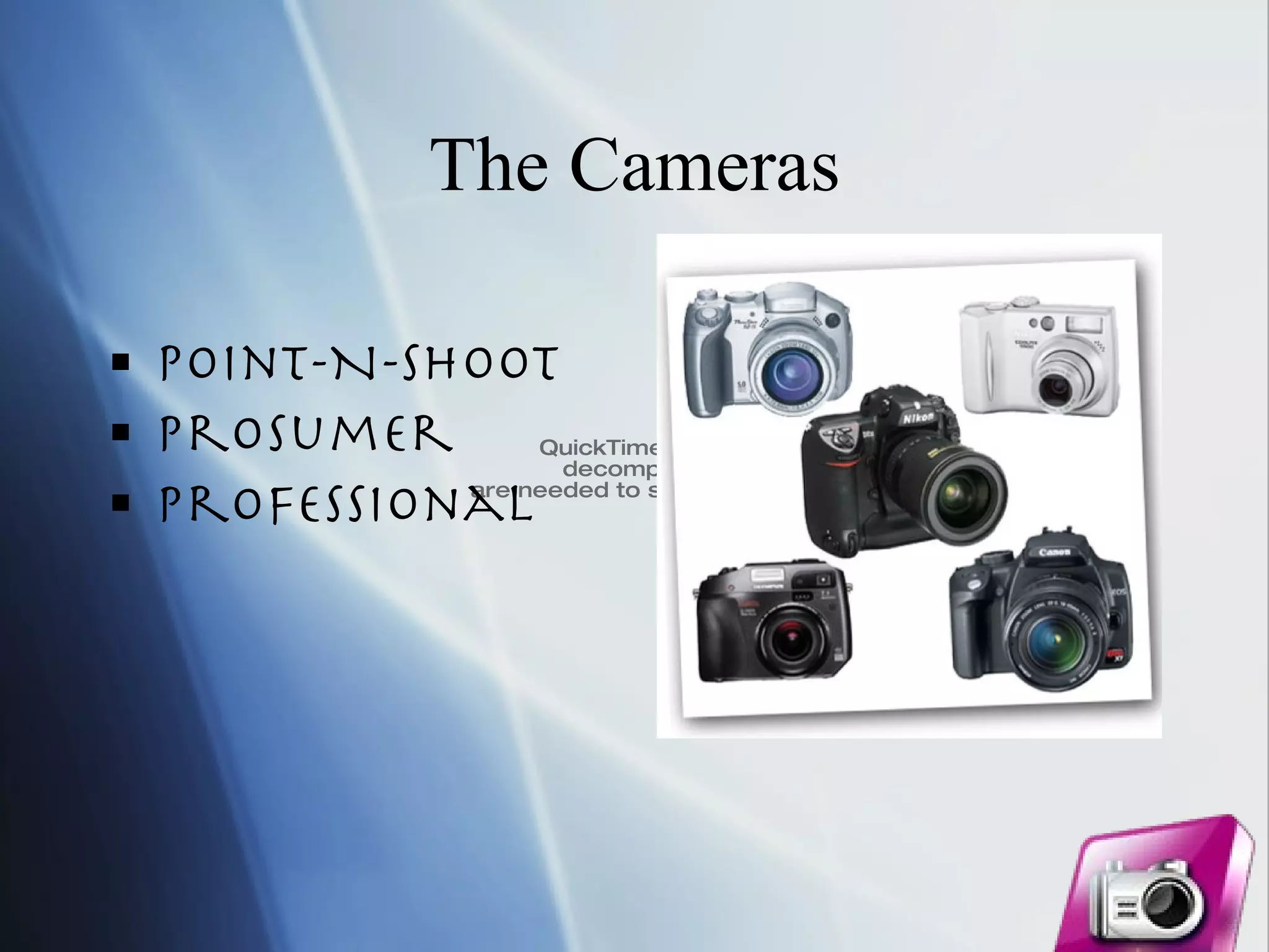 Camera Types | PPT | Cameras and Camcorders | Consumer Electronics