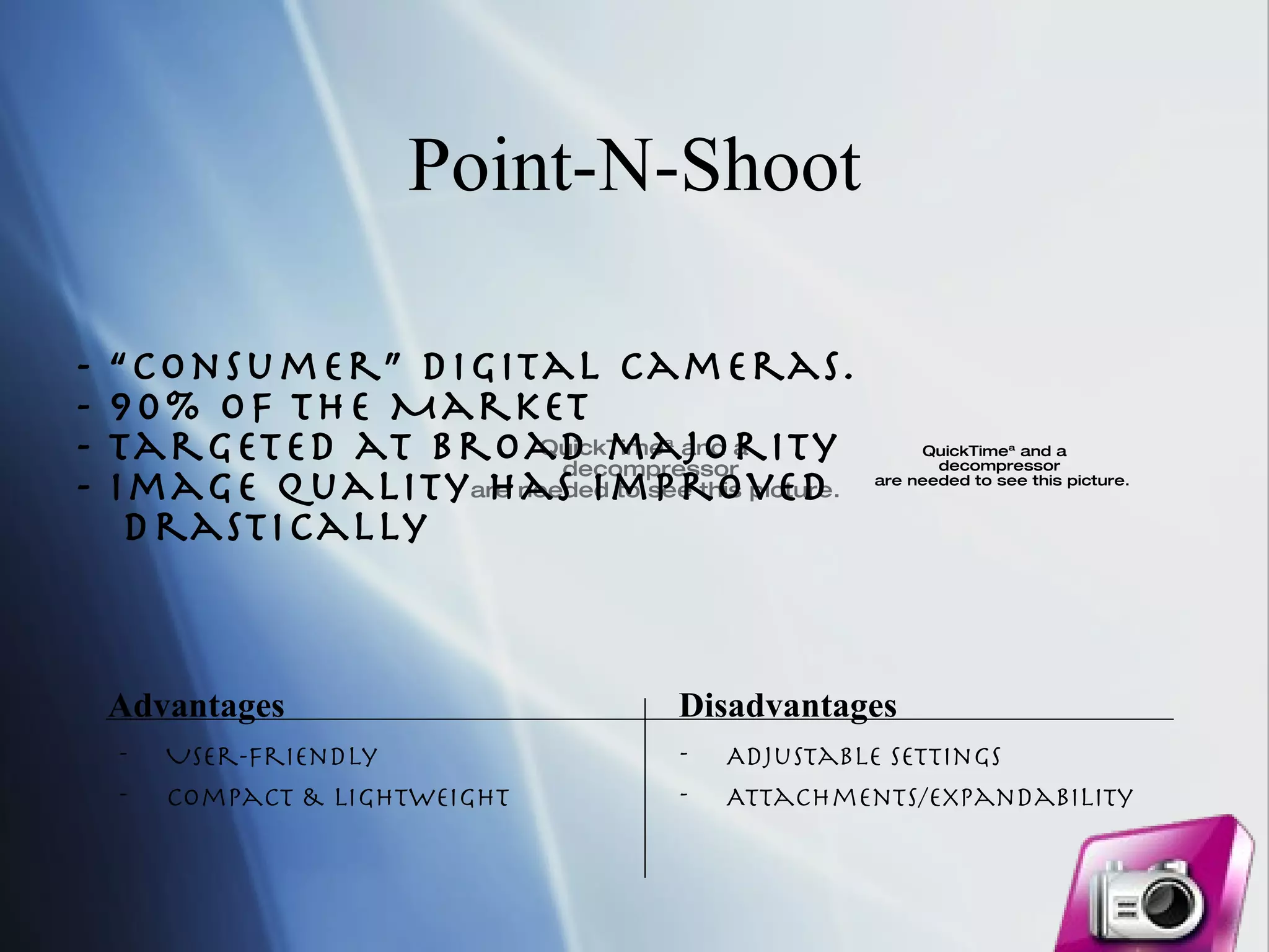 Camera Types | PPT | Cameras and Camcorders | Consumer Electronics