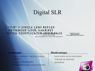 Camera Types | PPT | Cameras and Camcorders | Consumer Electronics