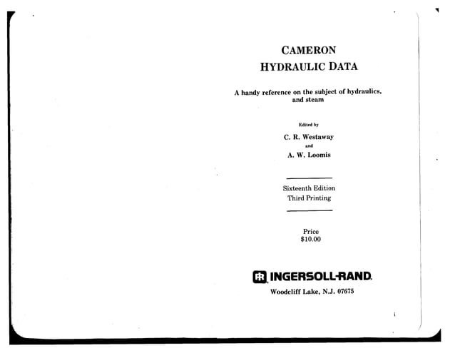 Cameron hydraulic data 16th ed | PDF