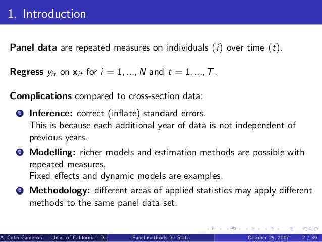 Panel data methods for microeconometrics using Stata! Short and good