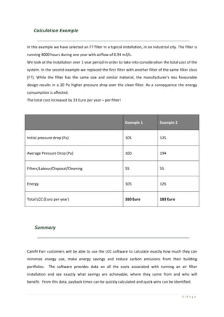Camfil Whitepaper Jan11 Using Lifecycle Cost Software | PDF