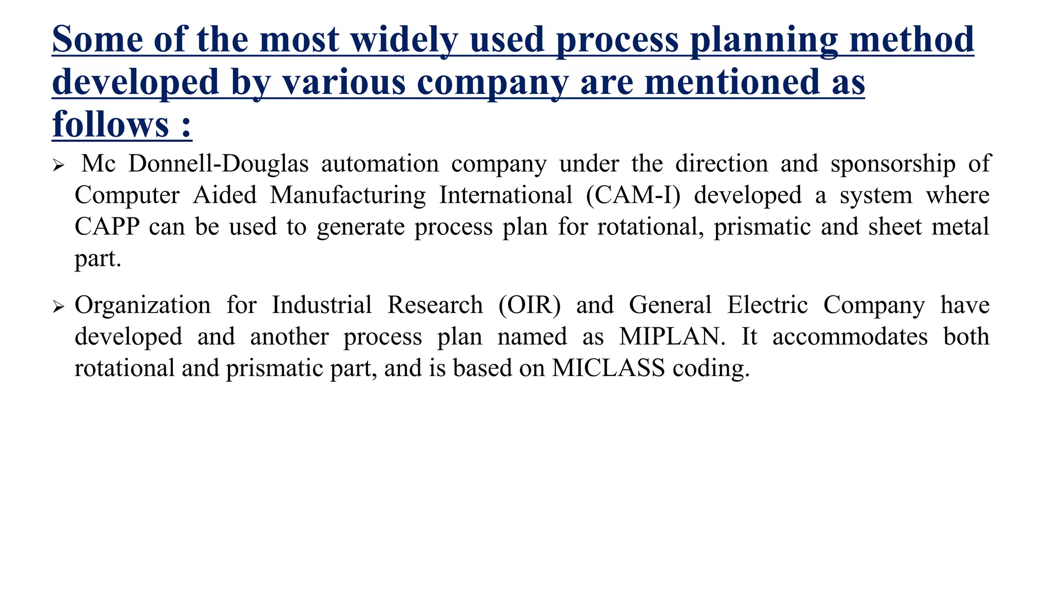 COMPUTER AIDED PROCESS PLANNING (CAPP) | PPTX