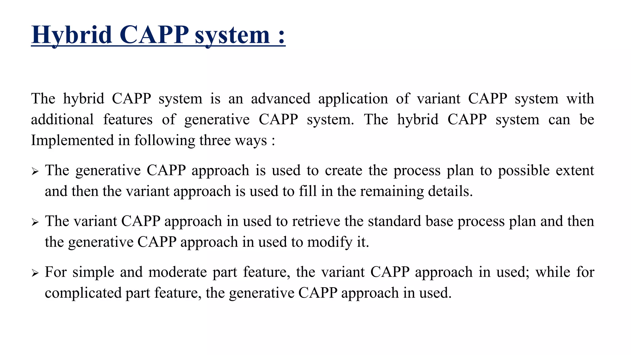 COMPUTER AIDED PROCESS PLANNING (CAPP) | PPTX