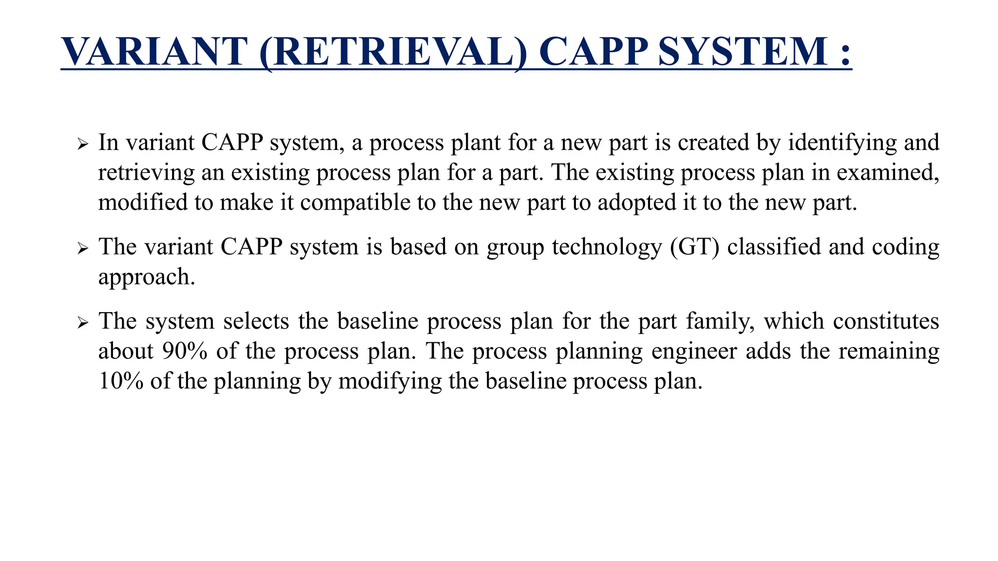 COMPUTER AIDED PROCESS PLANNING (CAPP) | PPTX