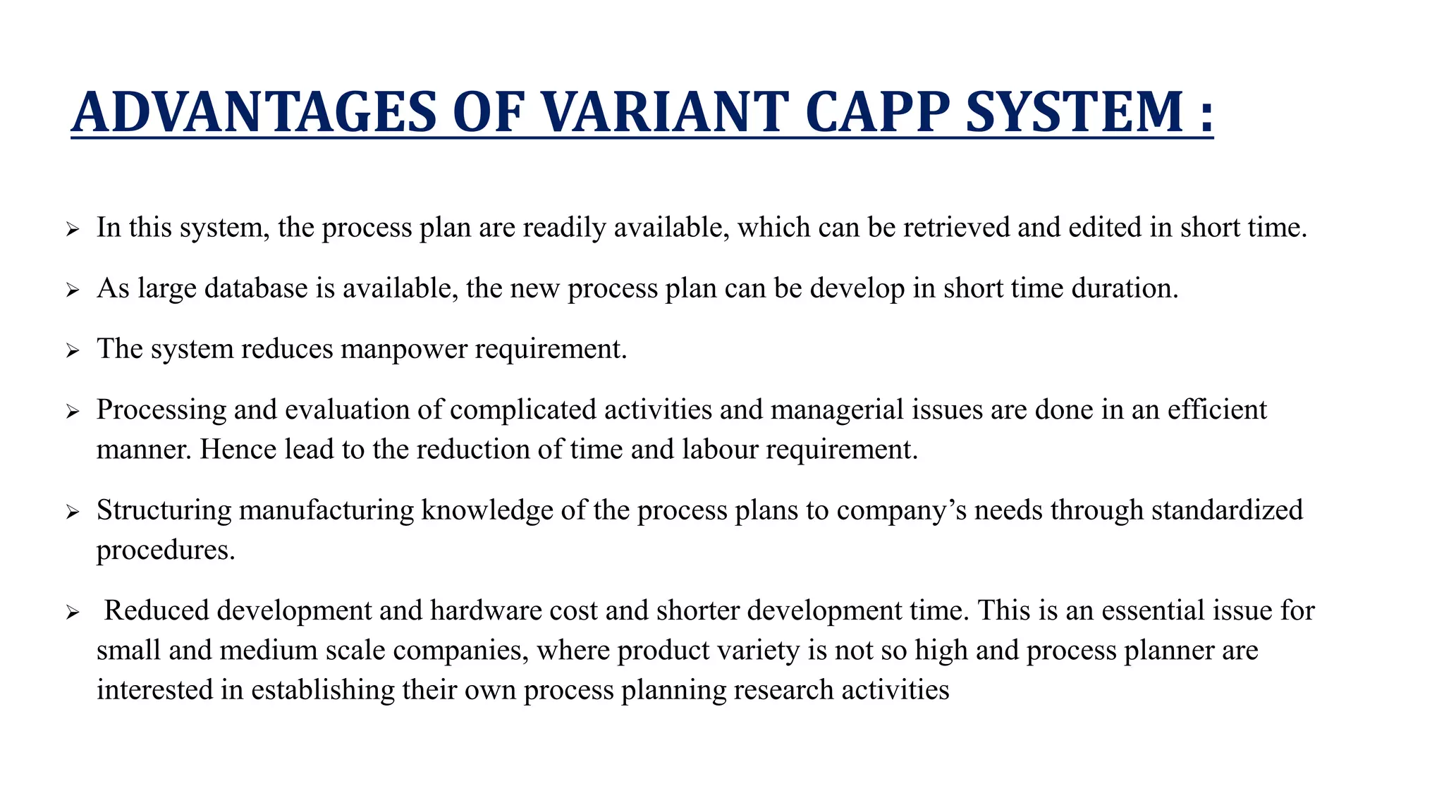 COMPUTER AIDED PROCESS PLANNING (CAPP) | PPTX
