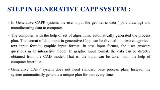 COMPUTER AIDED PROCESS PLANNING (CAPP) | PPTX | Computing | Technology ...