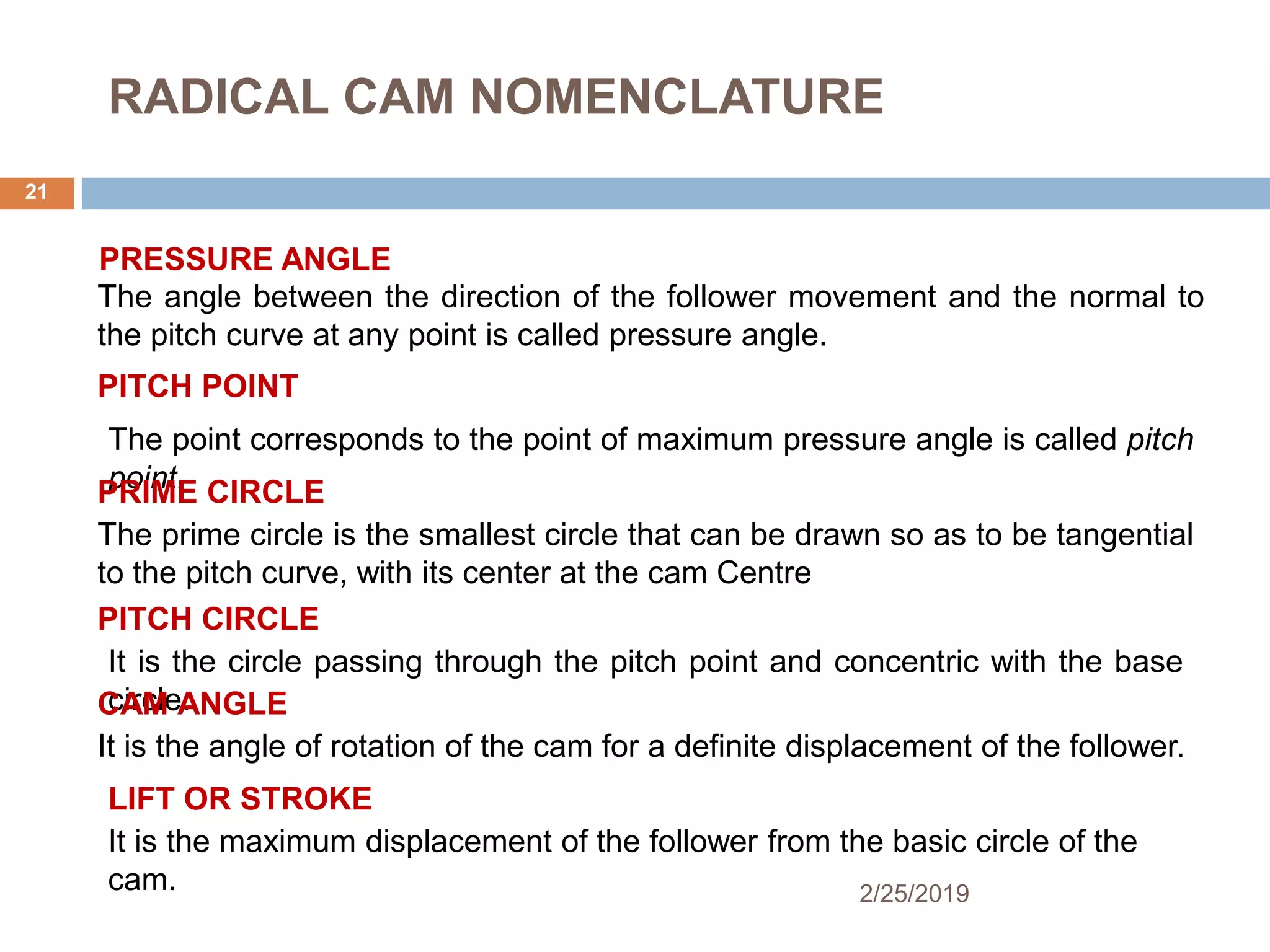 Kinematics of Cams and Follower | PPTX