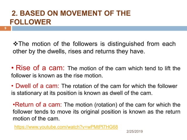 Kinematics of Cams and Follower | PPTX