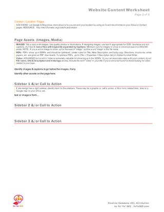 Website Content Worksheet | DOCX