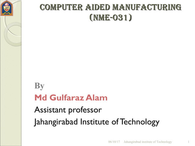 Computer aided manufacturing | PPT