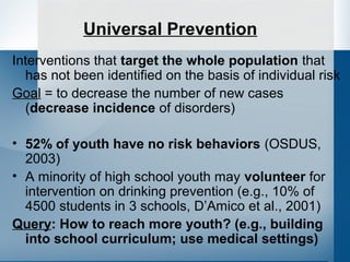 Innovations in Prevention: Youth Substance Abuse & Dating Violence | PPT