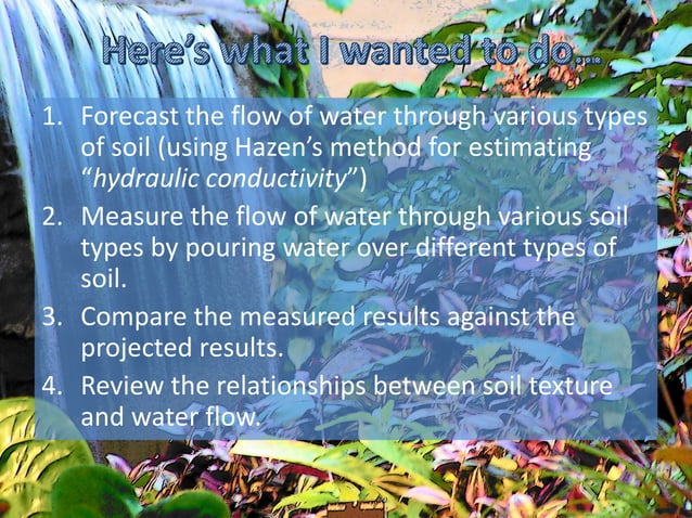 Soil Texture and Water Flow Experiment | PDF | Geology | Science
