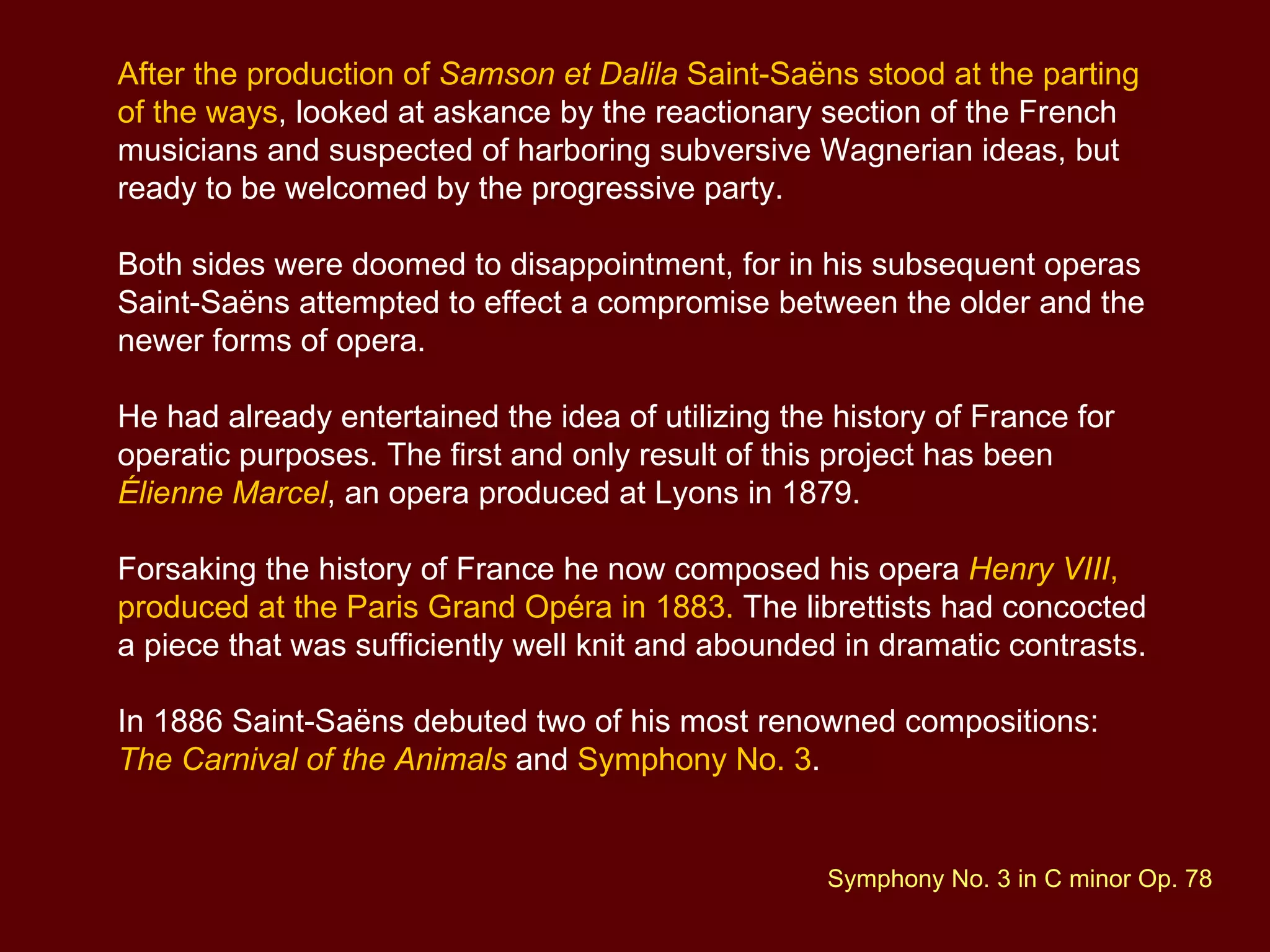 Camille Saint Saëns Biography | PPS