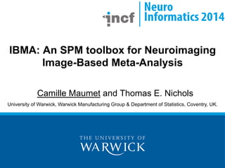 IBMA: An SPM toolbox for Neuroimaging Image-Based Meta-Analysis | PDF