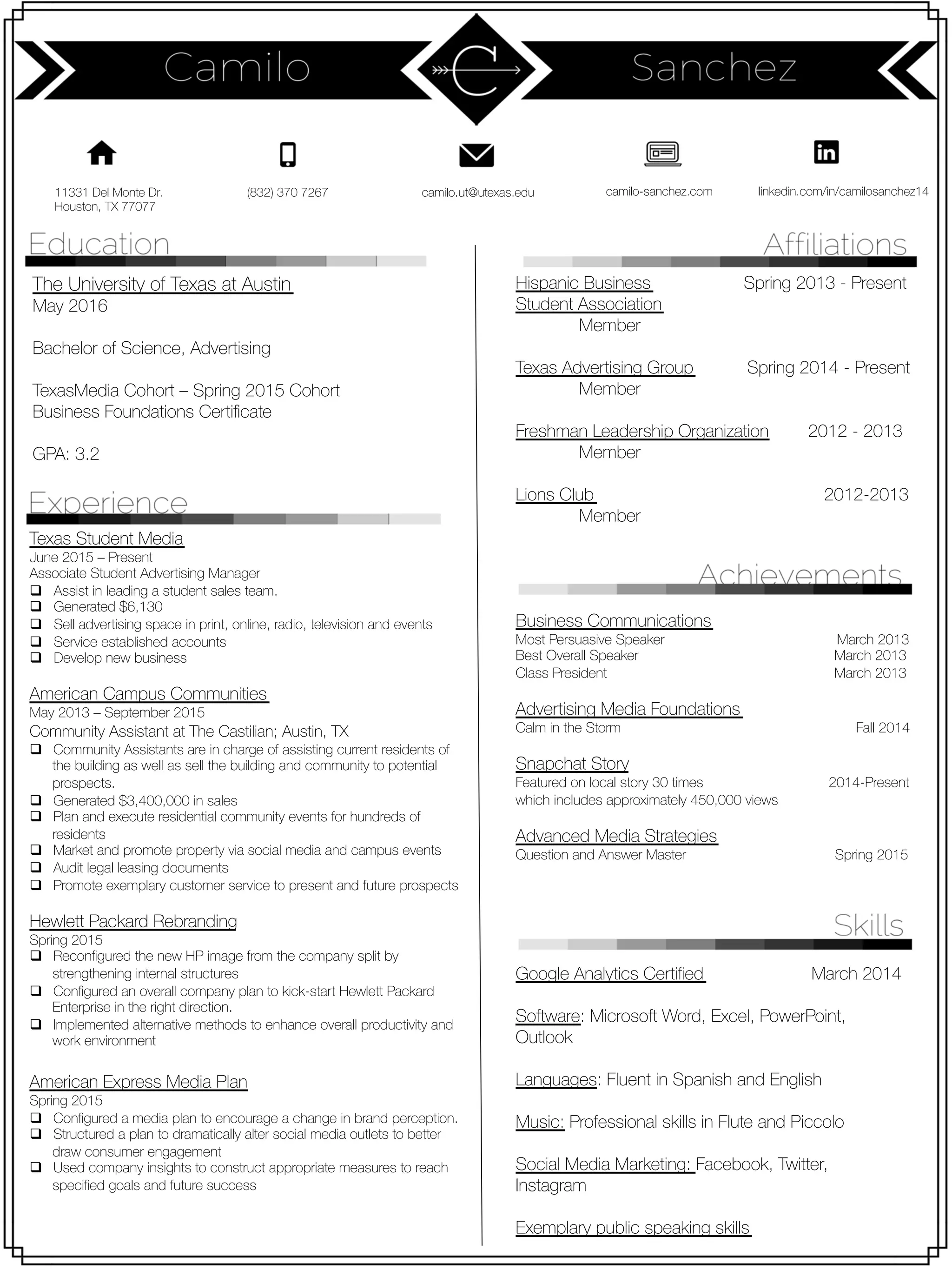 Camilo sanchez resume | PDF