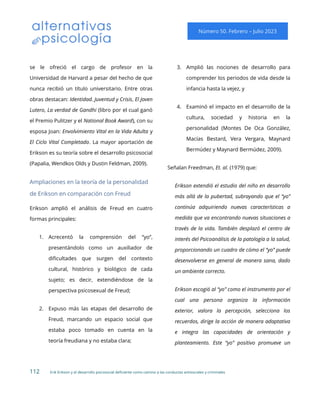 Erik Erikson y el desarrollo psicosocial deficiente como camino a las ...