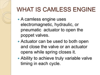 Camless engine by Royal Madan & Vivek Kumar | PPT