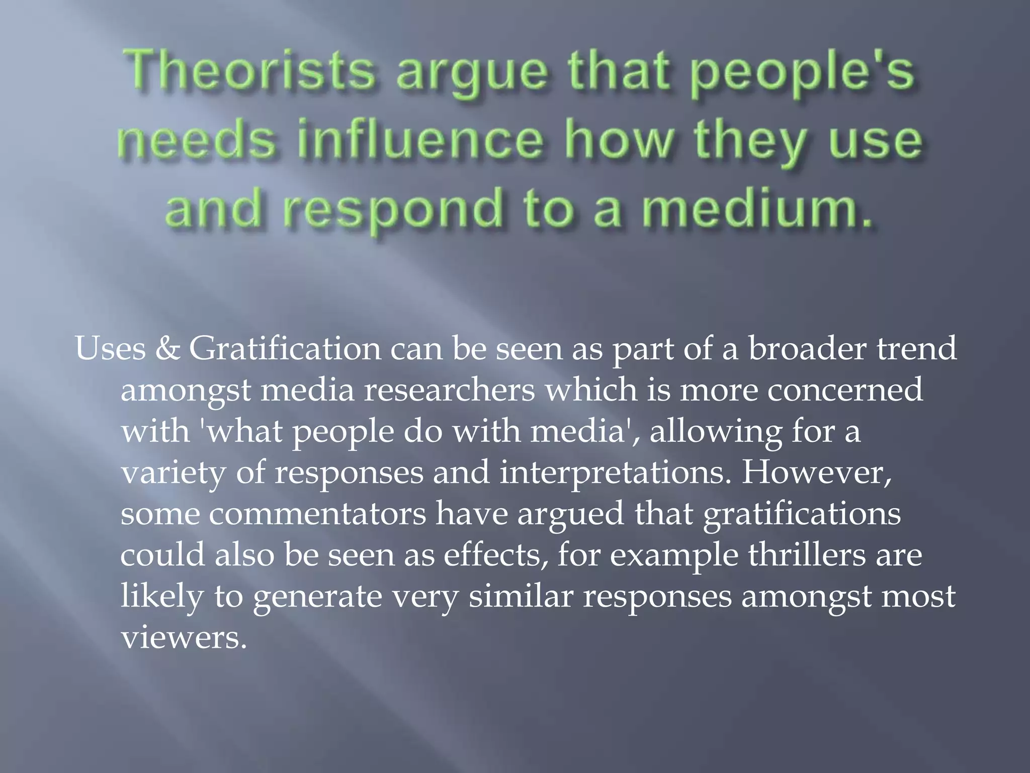 Cammi - Uses & Gratification Theory | PPTX