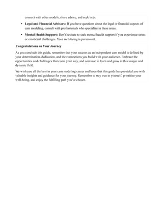 Cam Model's Guide to Success Mastering the Art of Independent Cam ...