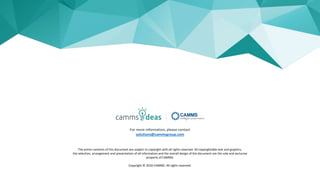 CAMMS Webinar: Leveraging smarter ideas for smarter decisions | PPT